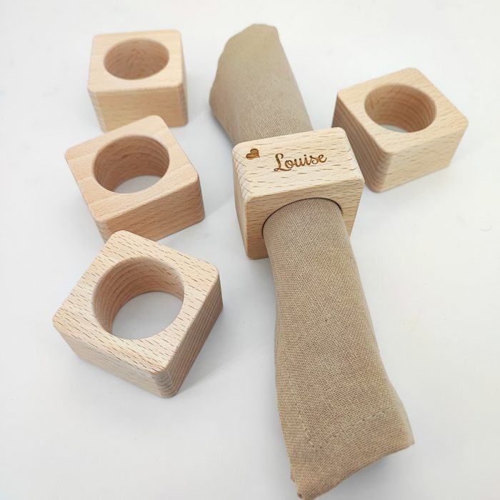 Rond de serviette bois personnalisé - Ma Gravure Perso