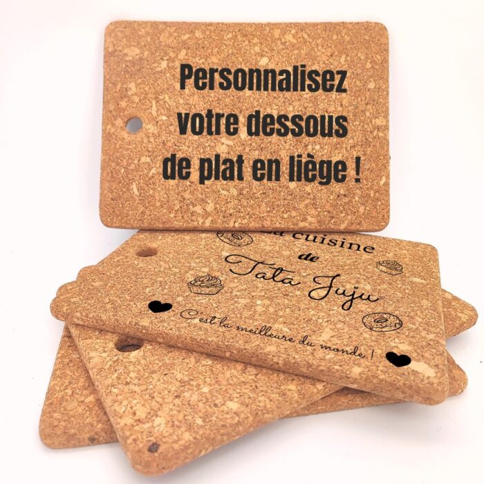 Dessous de plat liège personnalisé - Ma Gravure Perso